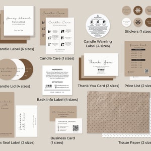 Candle Branding Kit Template Candle Making Kit Candle Label Template ...
