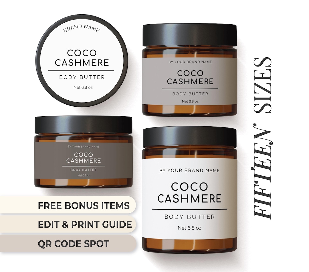 Body Butter Container Label Wrap Around Jar Label Scrub Body Label ...
