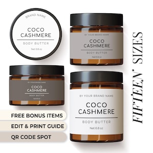 Body Butter Container Label Wrap Around Jar Label Scrub Body Label ...