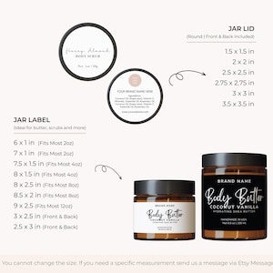 Body Butter Label Template Product Label for Body Scrub Label for Jar ...