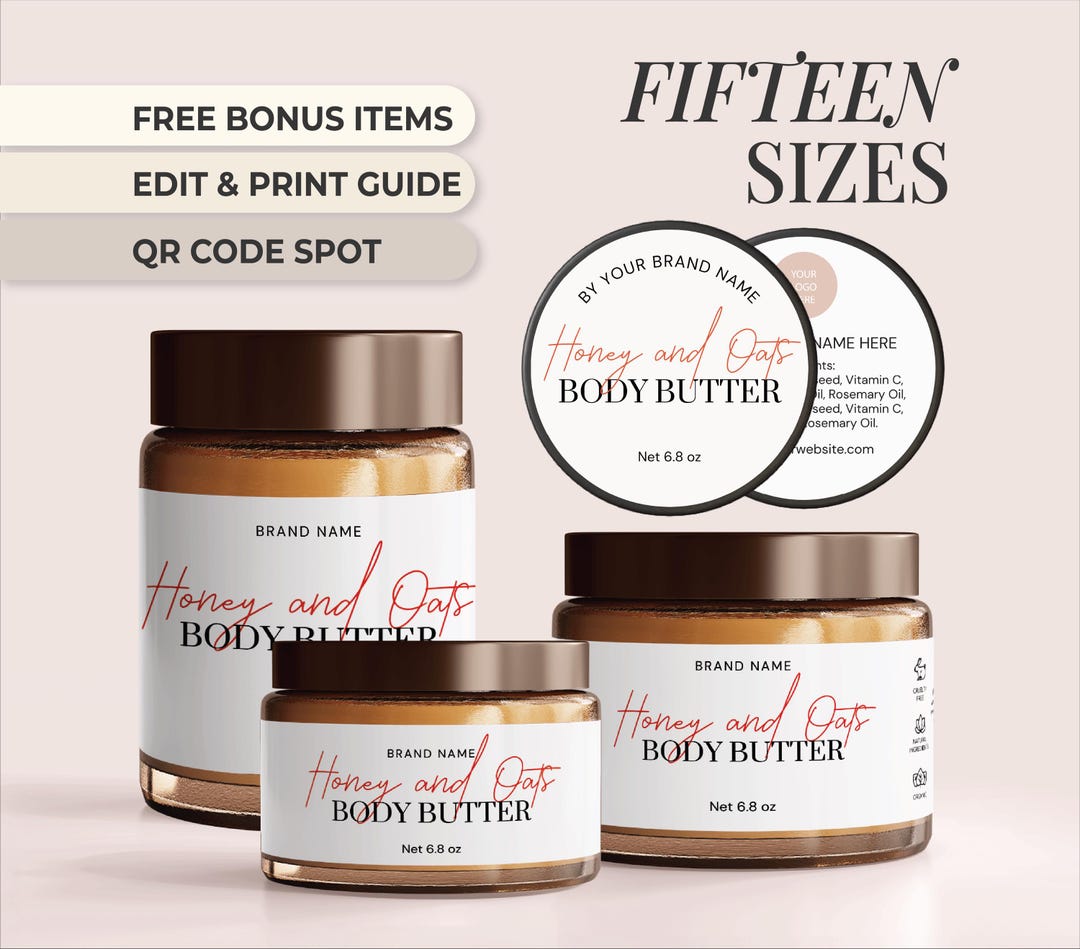 Shea Butter Label for Cream Custom Label Body Scrub Sticker Editable ...