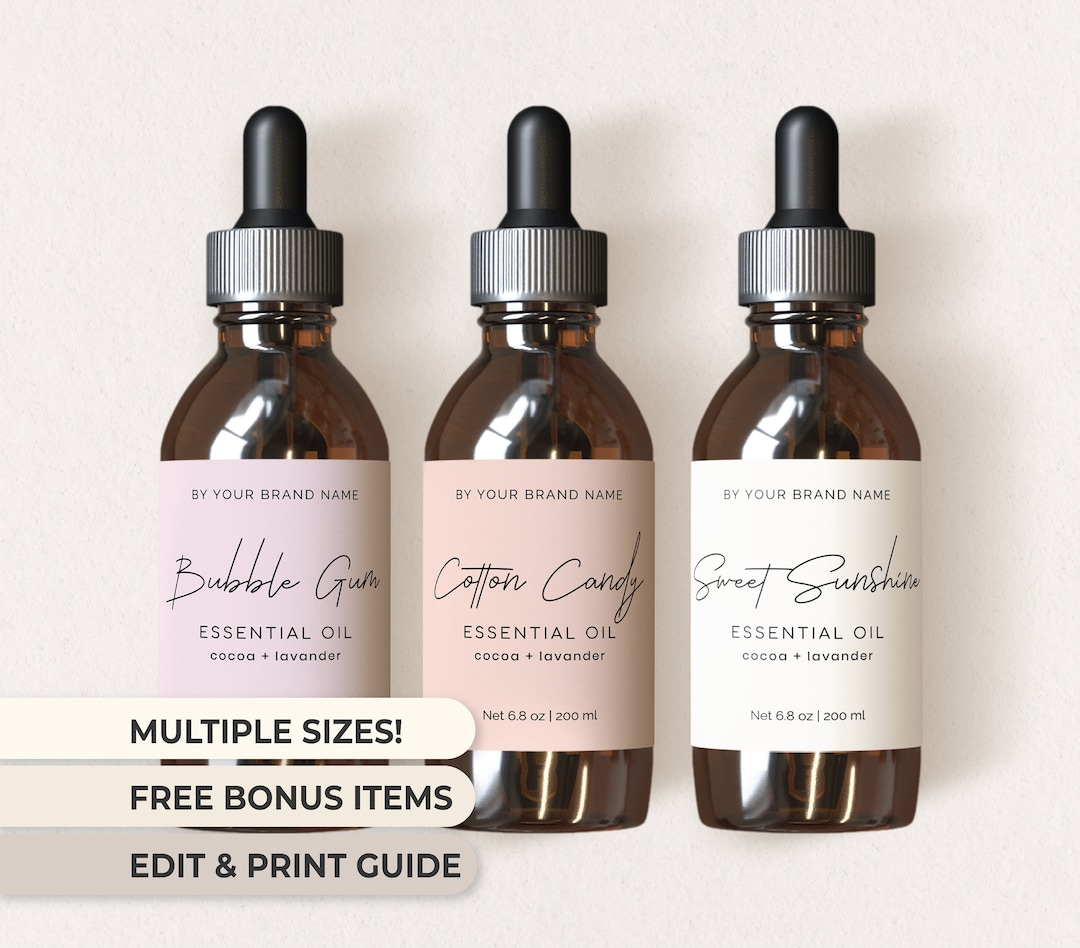 Hair Oil Label Body Oil Label Dropper Bottle Label Template Essential ...