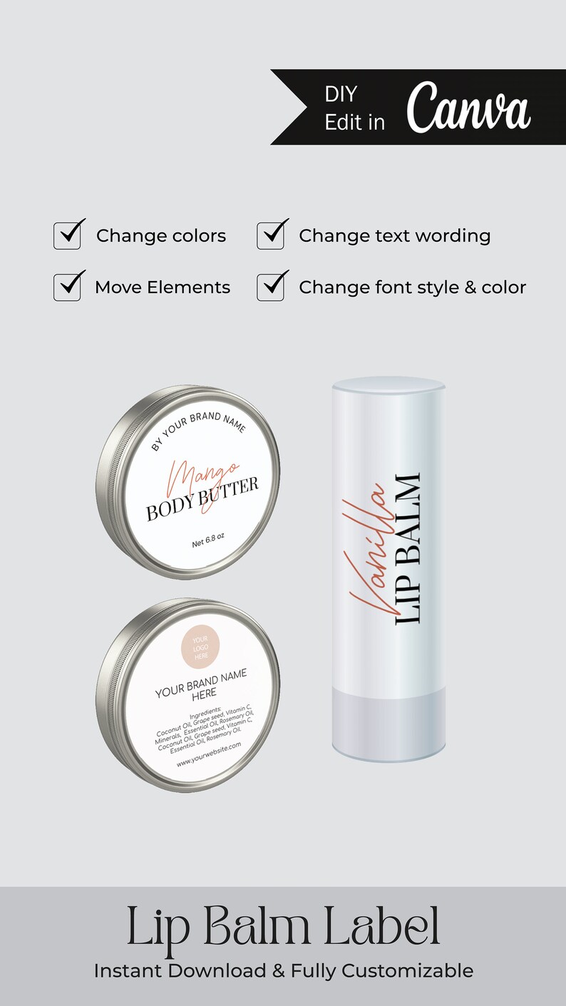 Lip Balm Label Template Chapstick Label Template Lip Balm Sticker Lip ...