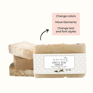 Custom Soap Label Template Canva Soap Bar Sticker Wrap Soap Bar Label ...