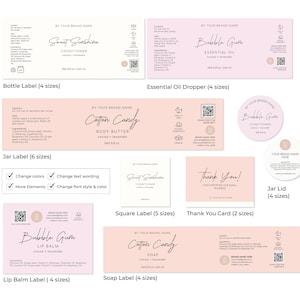 Stylish Cosmetic Product Label Template Canva Product Label Sticker ...