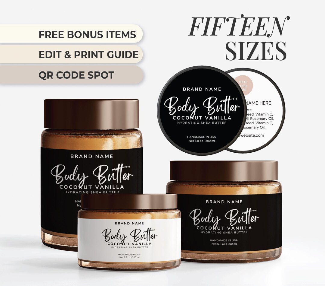 Body Butter Label Template Product Label for Body Scrub Label for Jar ...