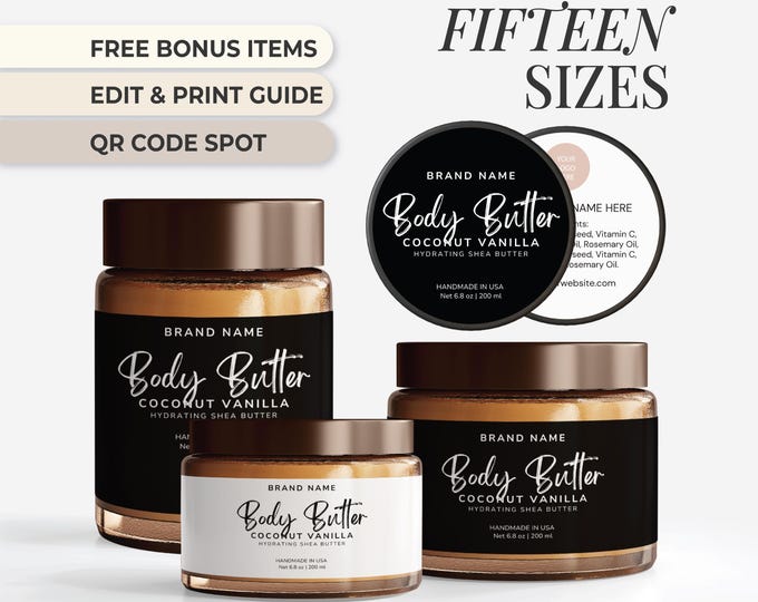 Editable Shea Butter Label Templates Whipped Shea Butter Labels Diy ...