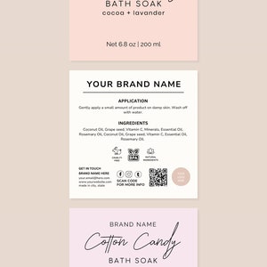 Pouch Label Template Bath Salt Label Printable Pouch Label Packaging ...