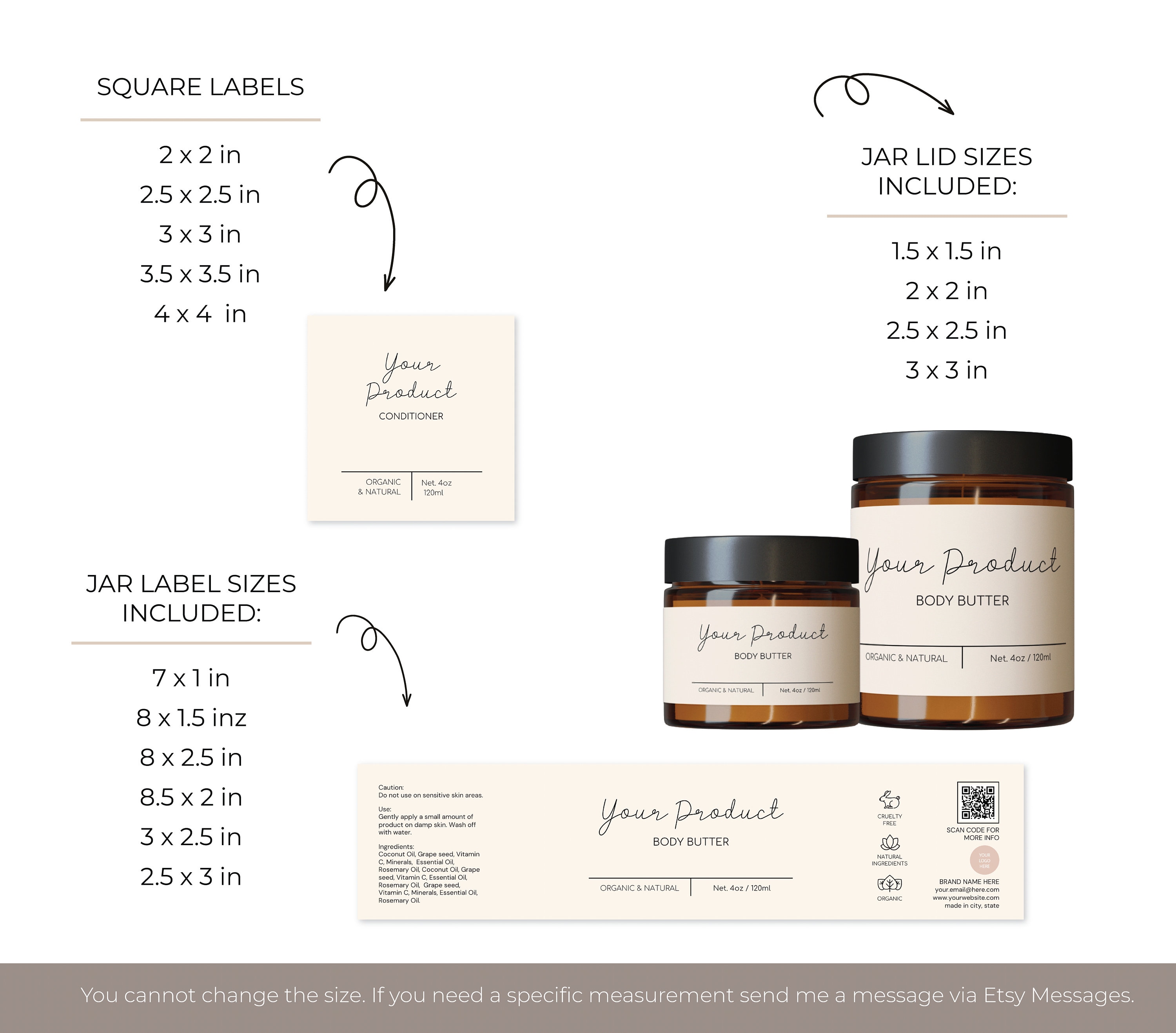 Minimalistic Cosmetic Label Bundle Cosmetic Canva Label Business ...