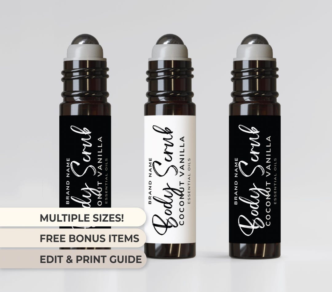 Roller Label Template Black Label Roller DIY Label Elegant Essential ...