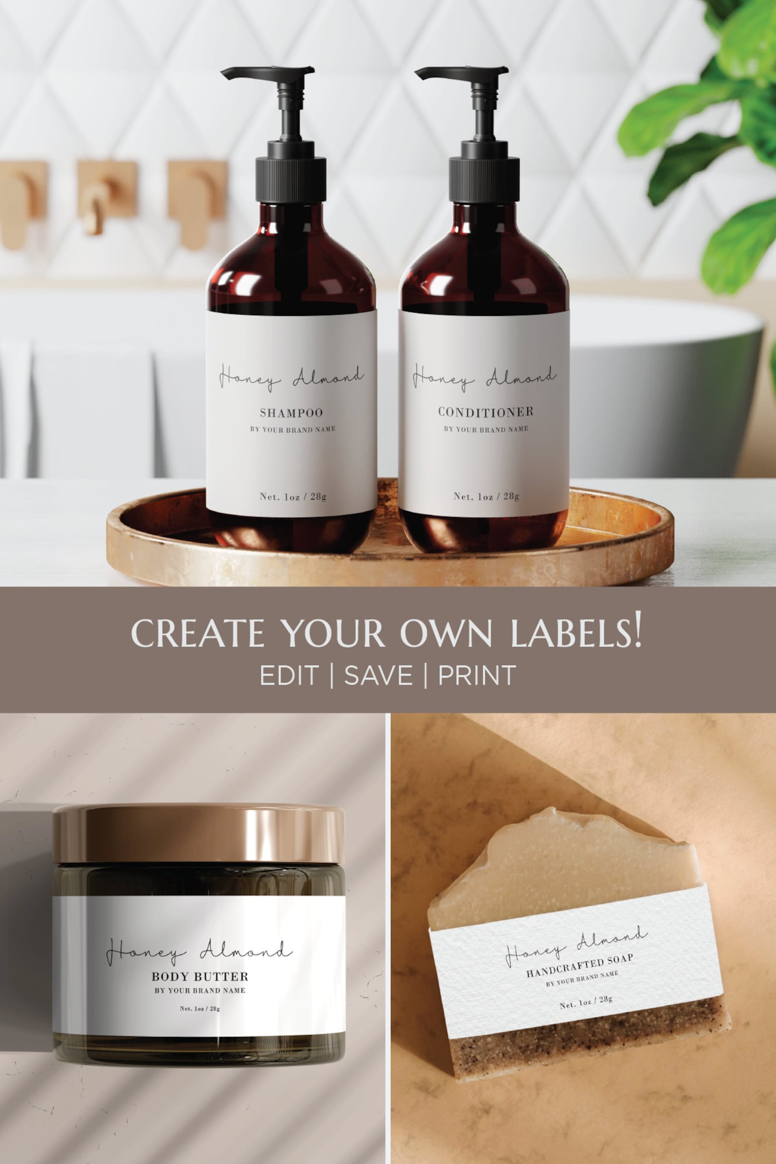 Luxury Cosmetic Label Editable Skincare Label Custom Skin Care Label ...