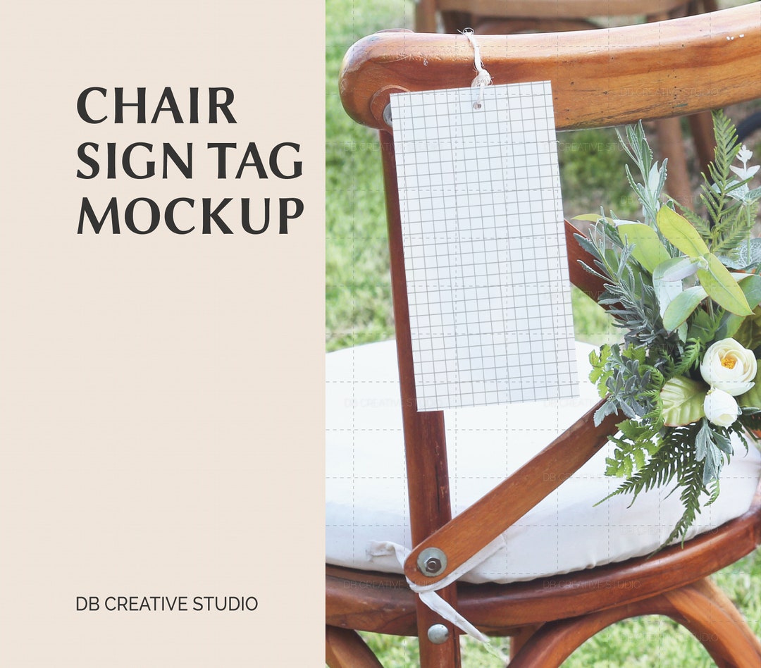 Wedding Chair Tag Mockup Chair Sign Editable Chair Tag PSD Chair Tag ...