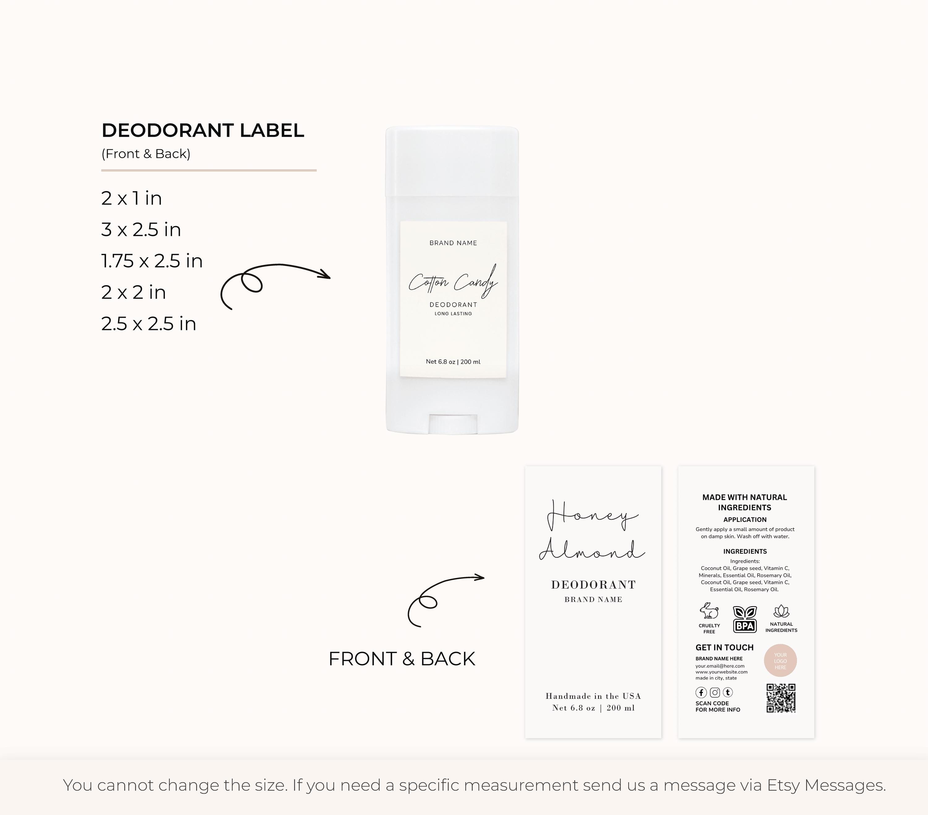 Minimalistic Deodorant Label Homemade Deodorant Label Design Deodorant ...