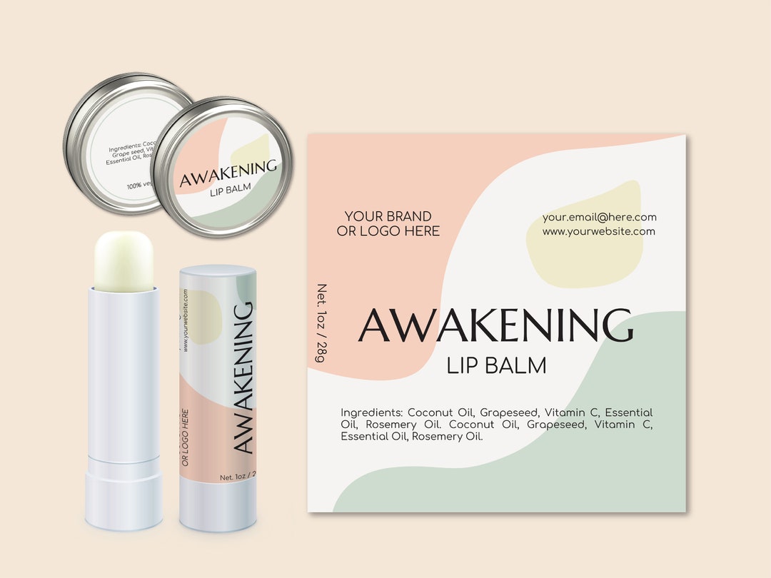 Modern Label Product Label Lip Balm Label Template Lip Gloss Label ...