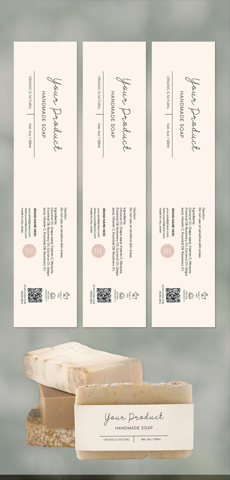 Soap Bar Label Soap Belly Band Minimal Soap Label Minimalistic Soap ...