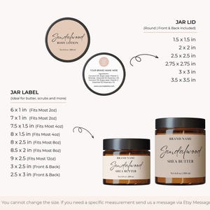 Editable Wrap Label Canva 2oz Jar Label 4oz Jar Sticker Label 8oz Jar ...