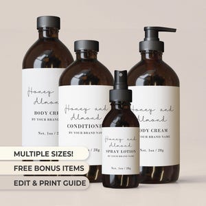 Luxury Shampoo Label Canva Bottle Label Printable Bottle Minimalistic ...