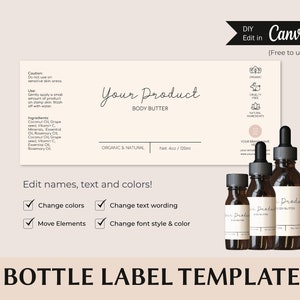 Essential Oil Bottle Label Template Minimalistic Label Body Oil Label ...