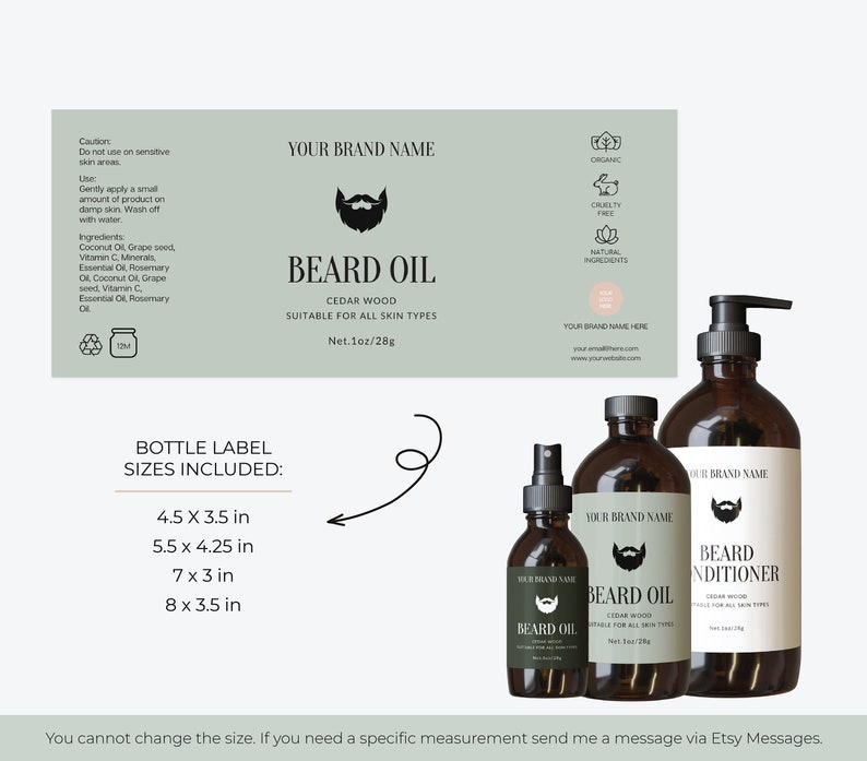 Beard Balm Label Template Beard Oil Label Template Beard Oil Template ...