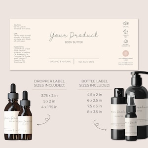 Essential Oil Bottle Label Template Minimalistic Label Body Oil Label ...