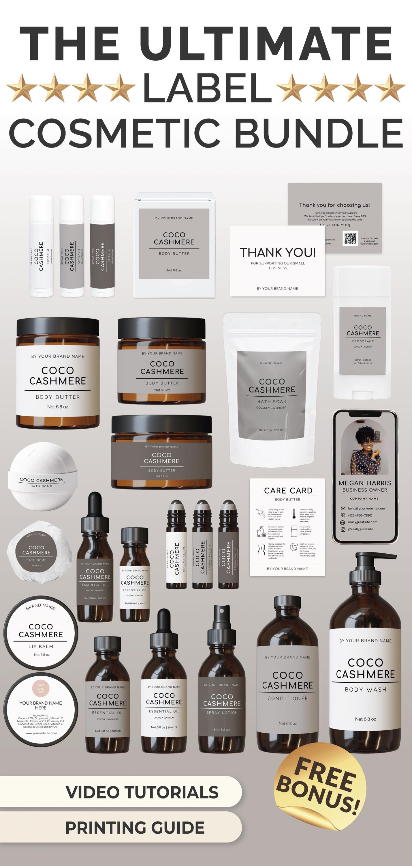 Cosmetic Label Template Cosmetic Sticker Label Custom Skincare Label ...