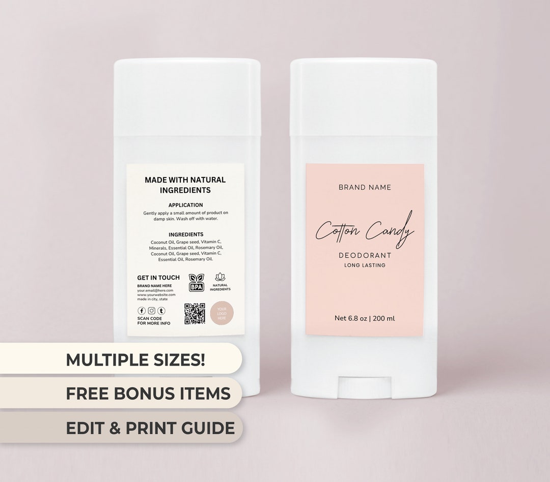 Deodorant Label Template Deodorant Sticker Label Deodorant Packaging ...