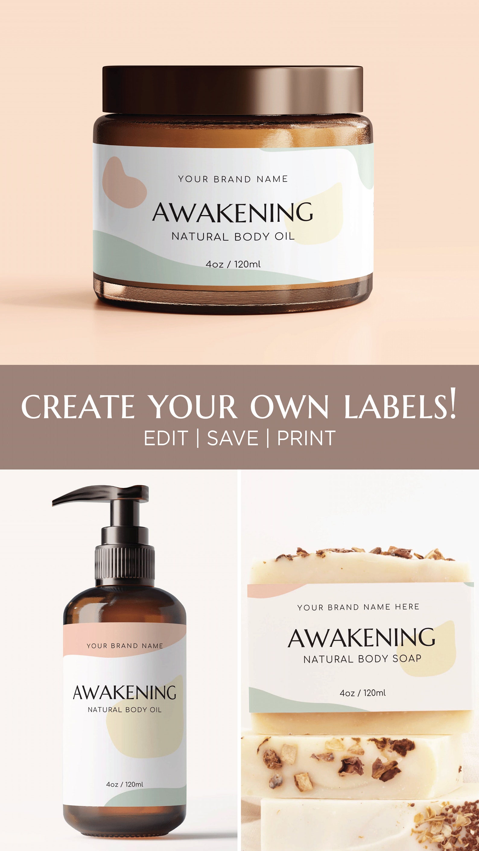 Product Label Template Cosmetic Label Sticker Cosmetic Label Template ...