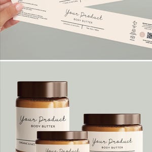 Body Butter Label Product Template Cosmetic Label Jar Label Sticker ...