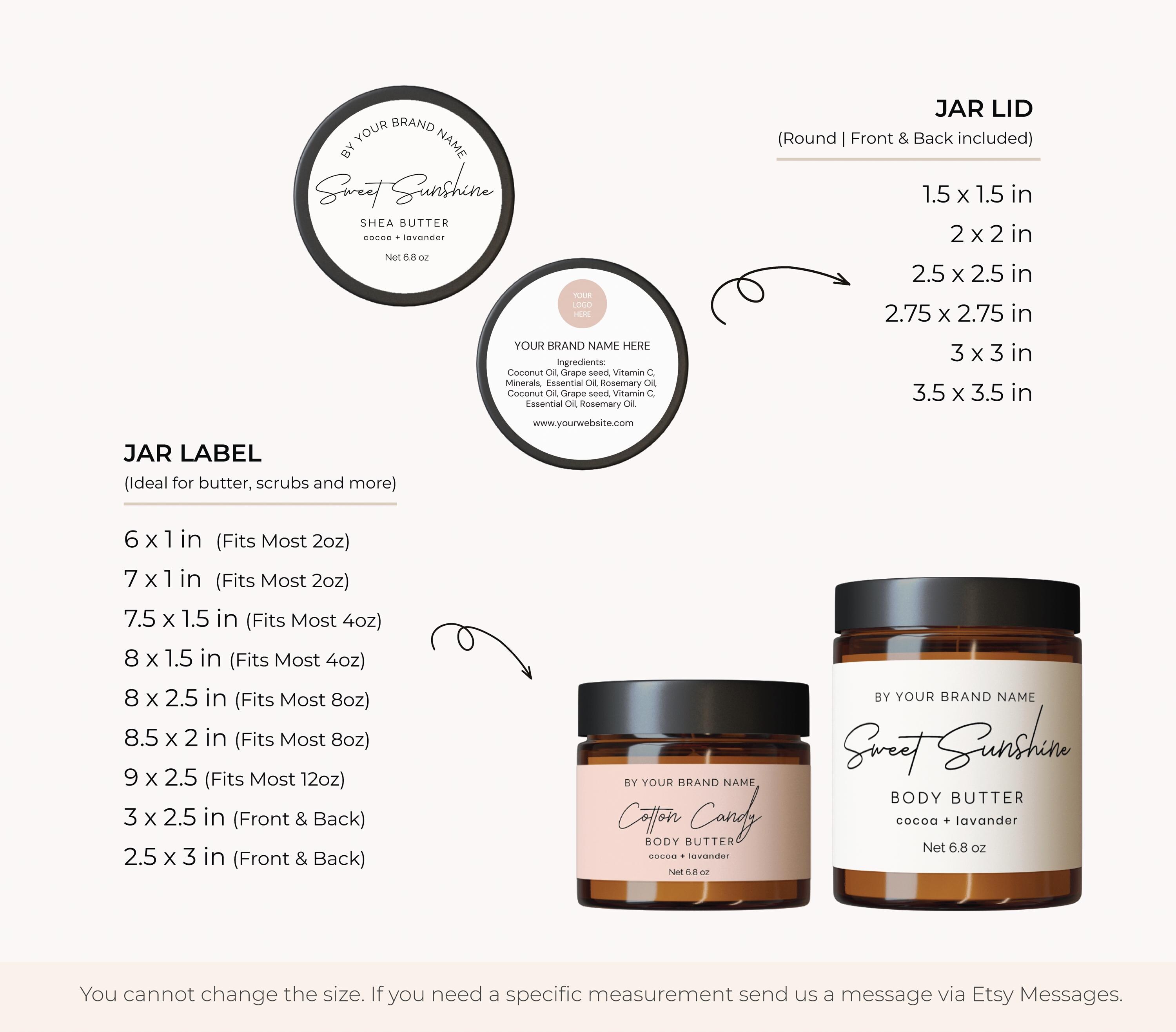 Label for Jar Label Template Body Butter Label Template Product Label ...