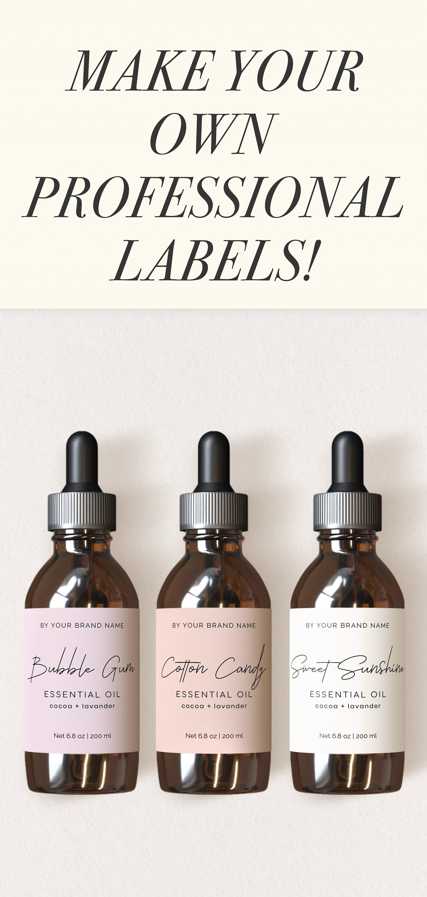 Hair Oil Label Body Oil Label Dropper Bottle Label Template Essential ...