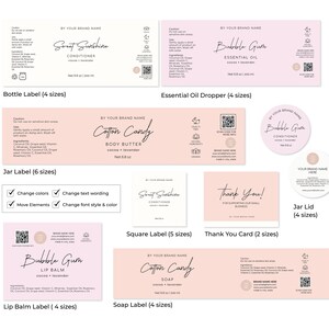 Printable Beauty Product Label Cosmetic Template Label QR Code Cosmetic ...