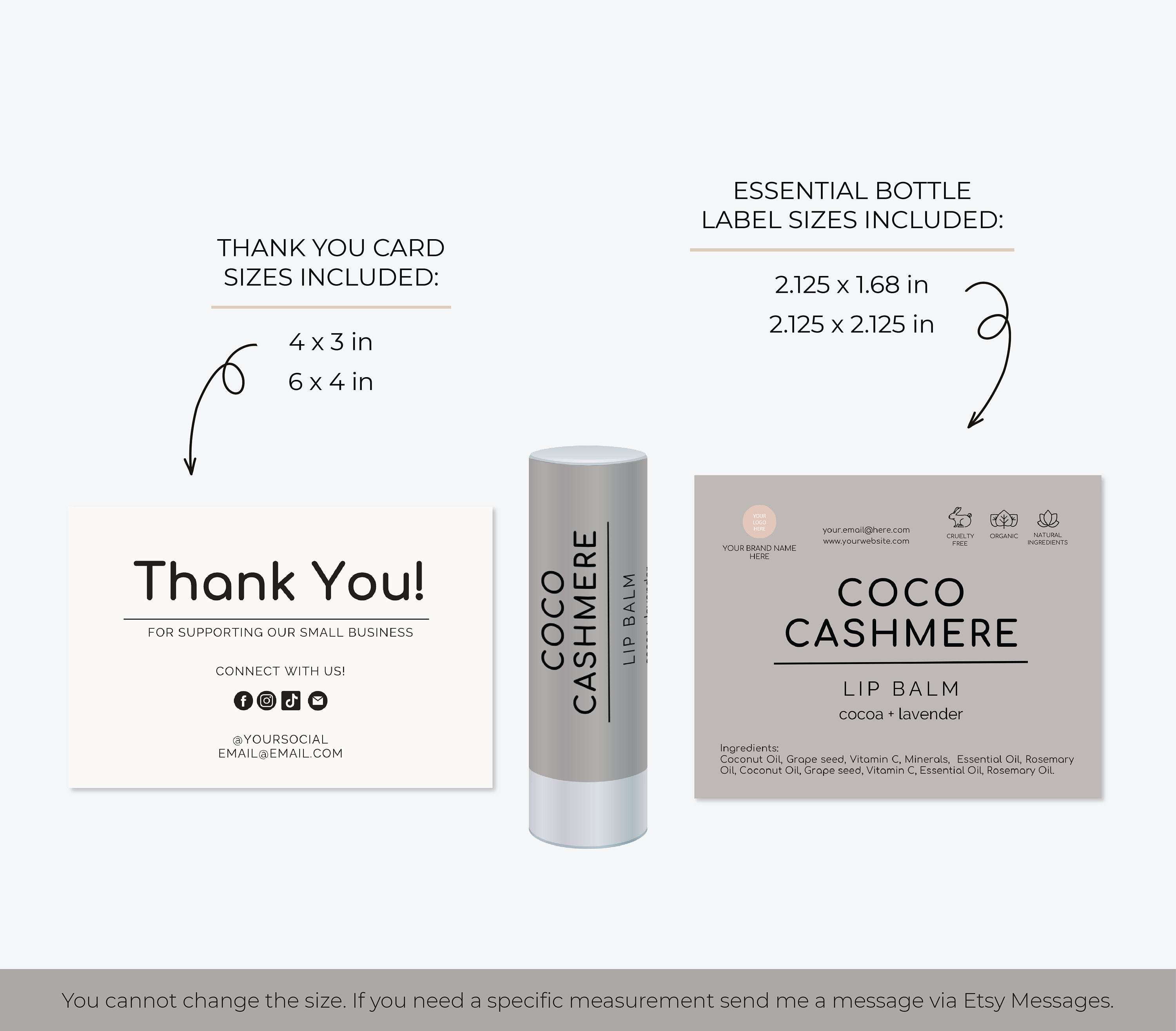 Minimalistic Cosmetic Label Product Template Body Butter Label Template ...