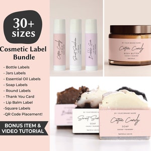 Printable Beauty Product Label Cosmetic Template Label QR Code Cosmetic ...