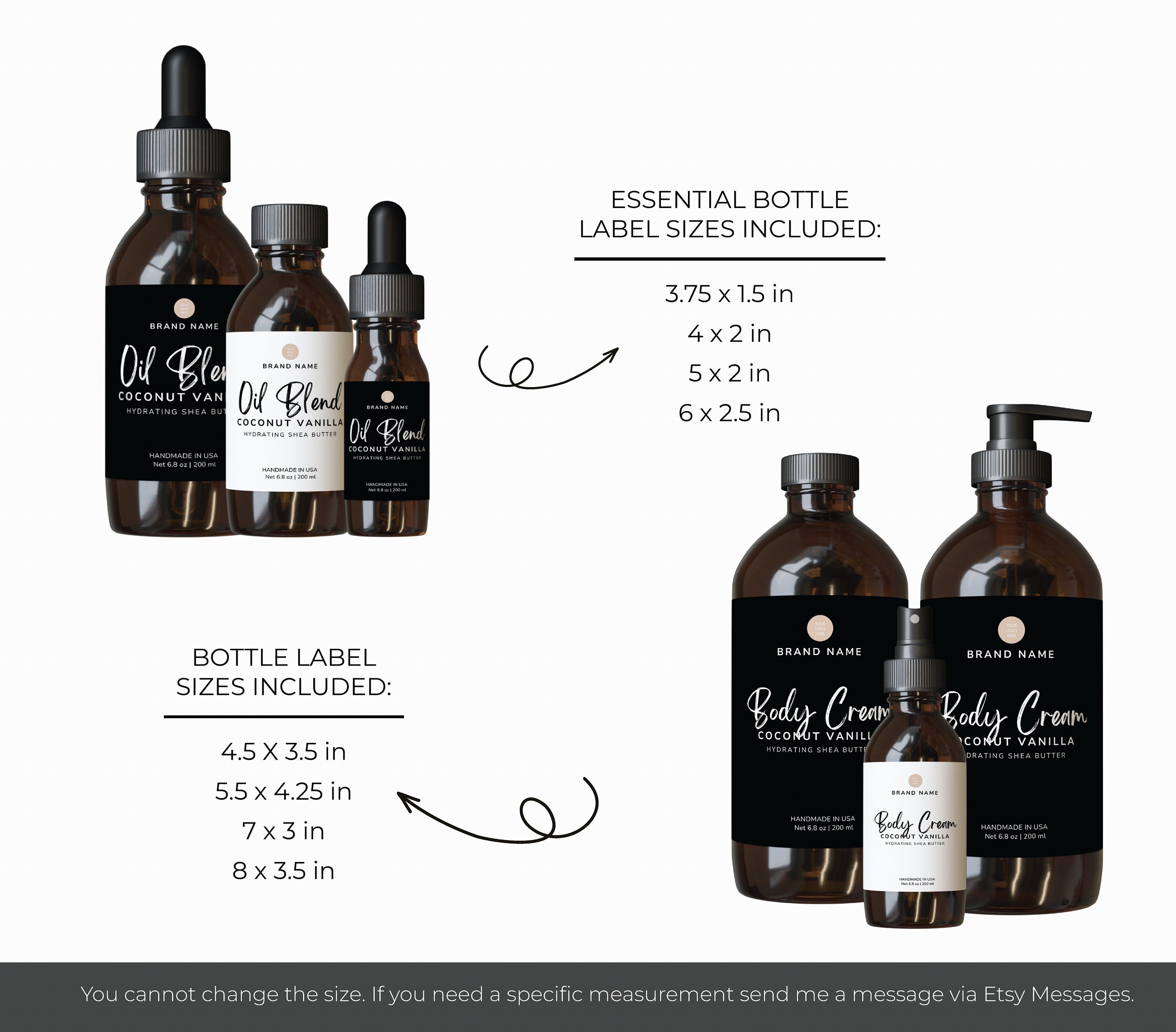 Black Label Cosmetic Template Label Skincare Custom Label Black Custom ...