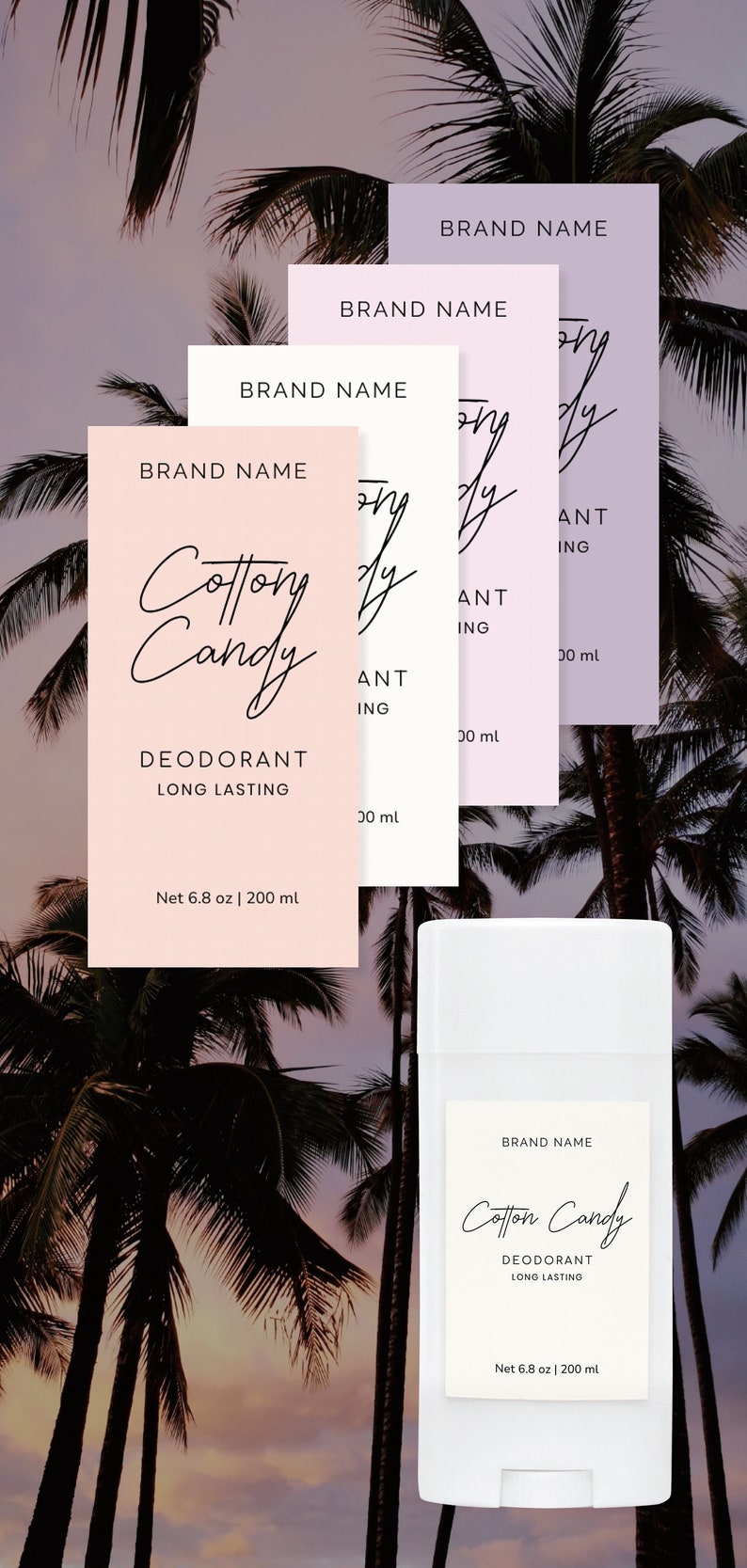 Deodorant Label Template Deodorant Sticker Label Deodorant Packaging ...