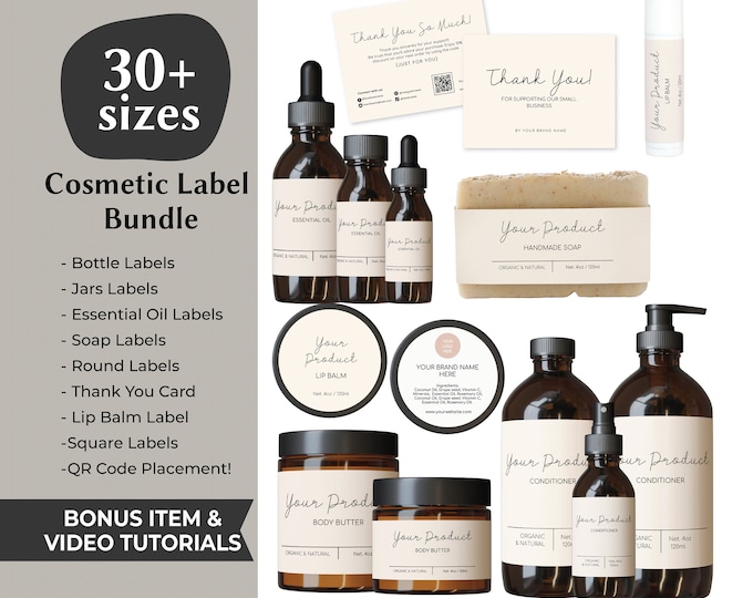 Cosmetic Branding Bundle Printable Cosmetic Label Template Body Butter ...