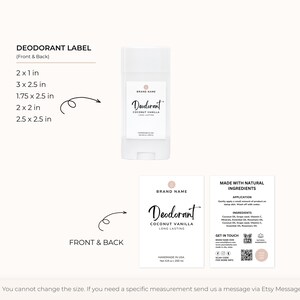 Printable Deodorant Label for Beauty and Skincare Product Label Custom ...