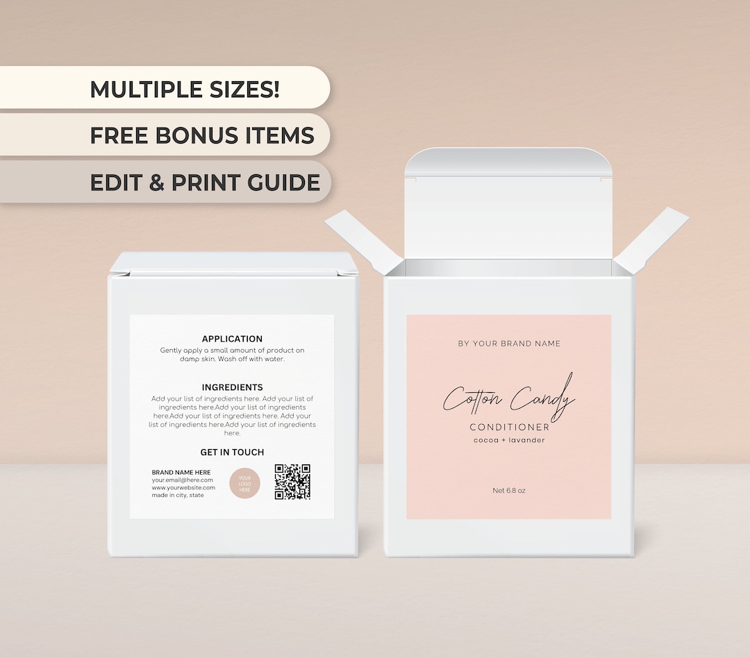 Box Label Template Canva Box Packaging Label Square Packaging Sticker ...