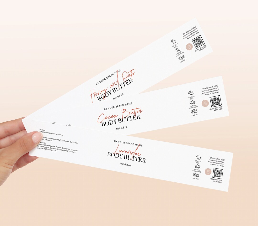 Trendy Body Butter Label Lip Scrub Label Template Body Scrub Label Jar ...