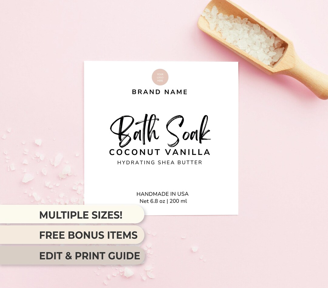 Bath Salt Label Design Bath Salt Packaging Herbal Salt Pouch Label ...