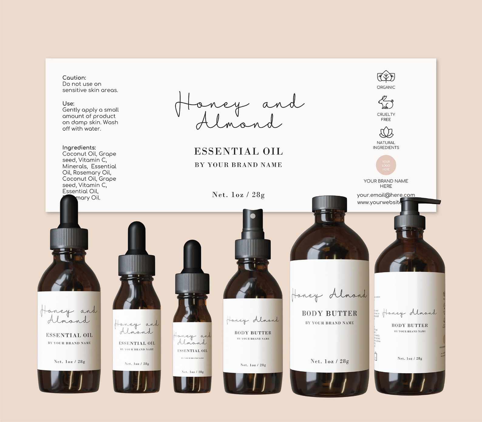 Minimalistic Essential Oil Label Template Essential Oil Printable ...