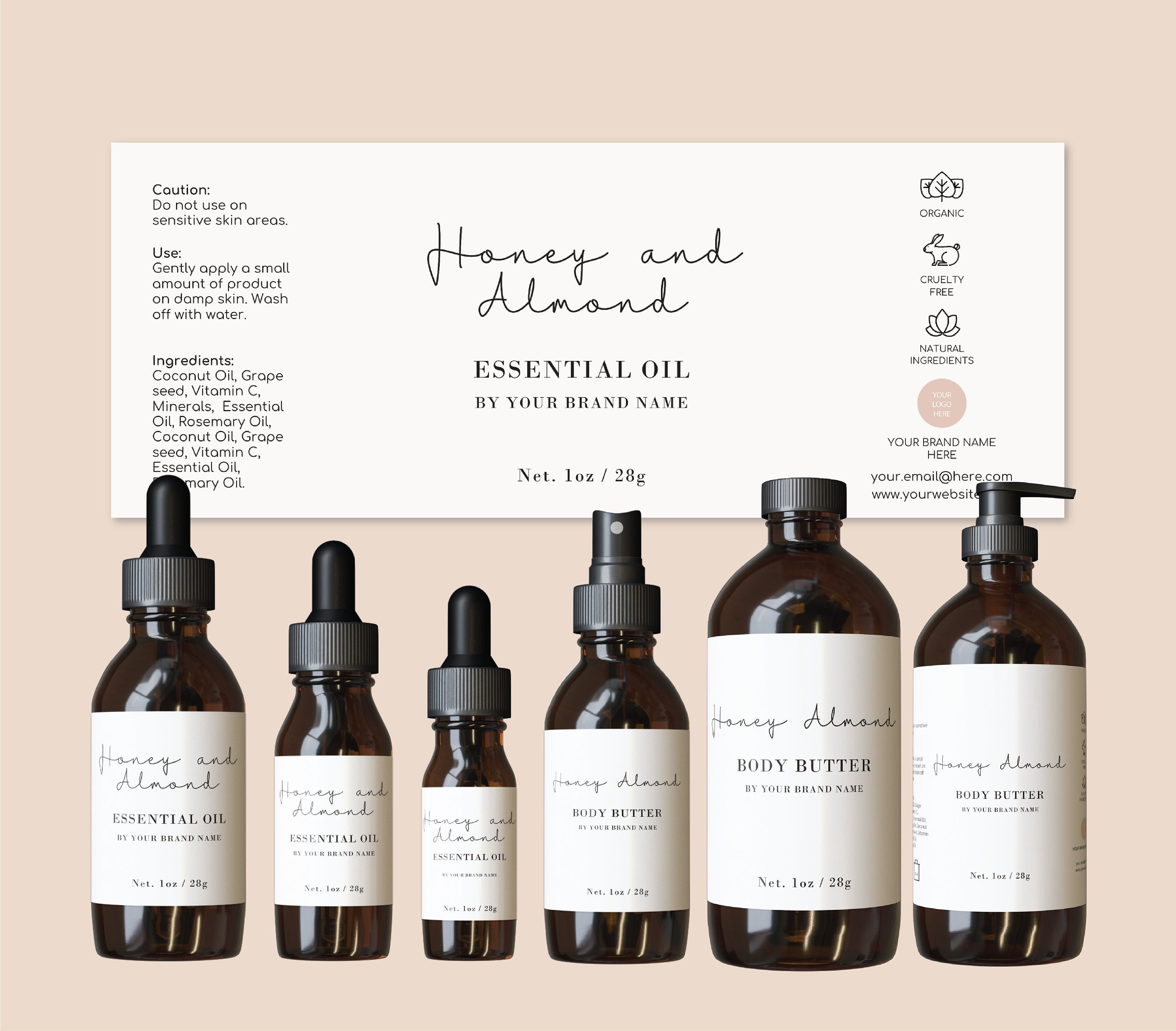 Minimalistic Essential Oil Label Template Essential Oil - Etsy Canada