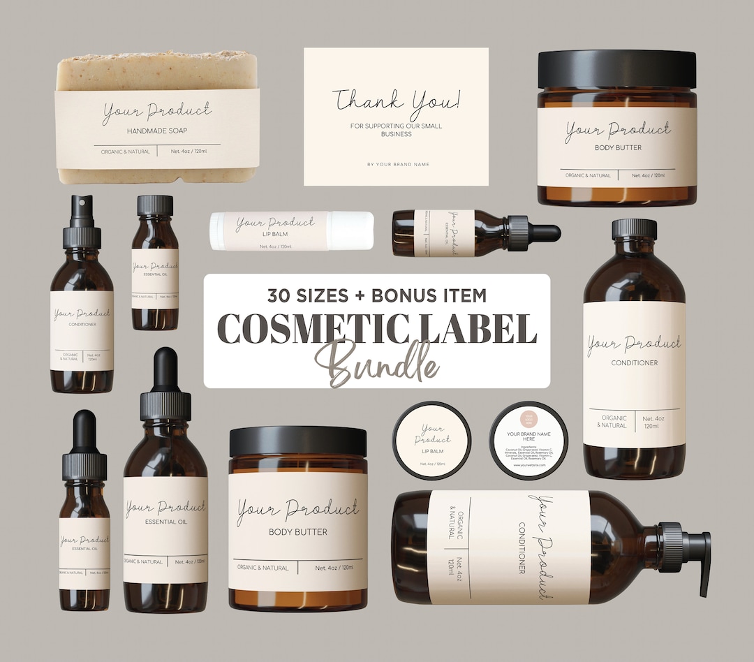 Cosmetic Label Design Cosmetic Bundle Label for Jar Skincare Label ...
