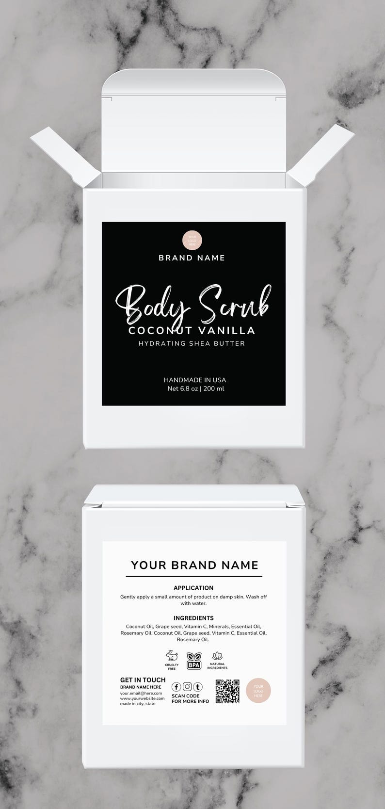 Box Label Sticker Custom Box Sticker Printable Label Cosmetic Box ...