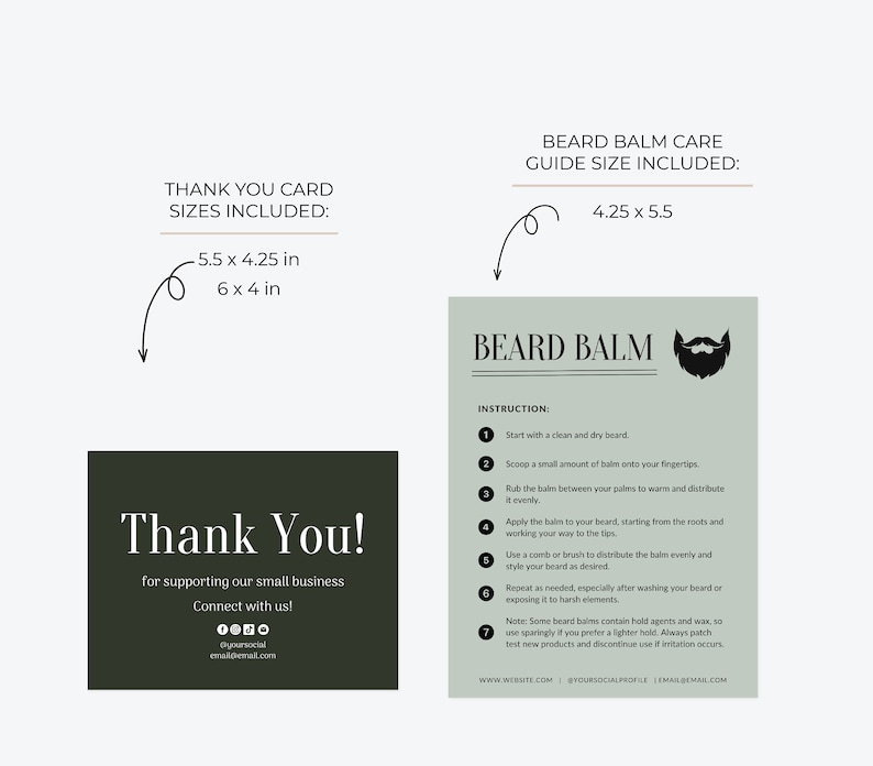Beard Balm Label Template Beard Oil Label Template Beard Oil Template ...