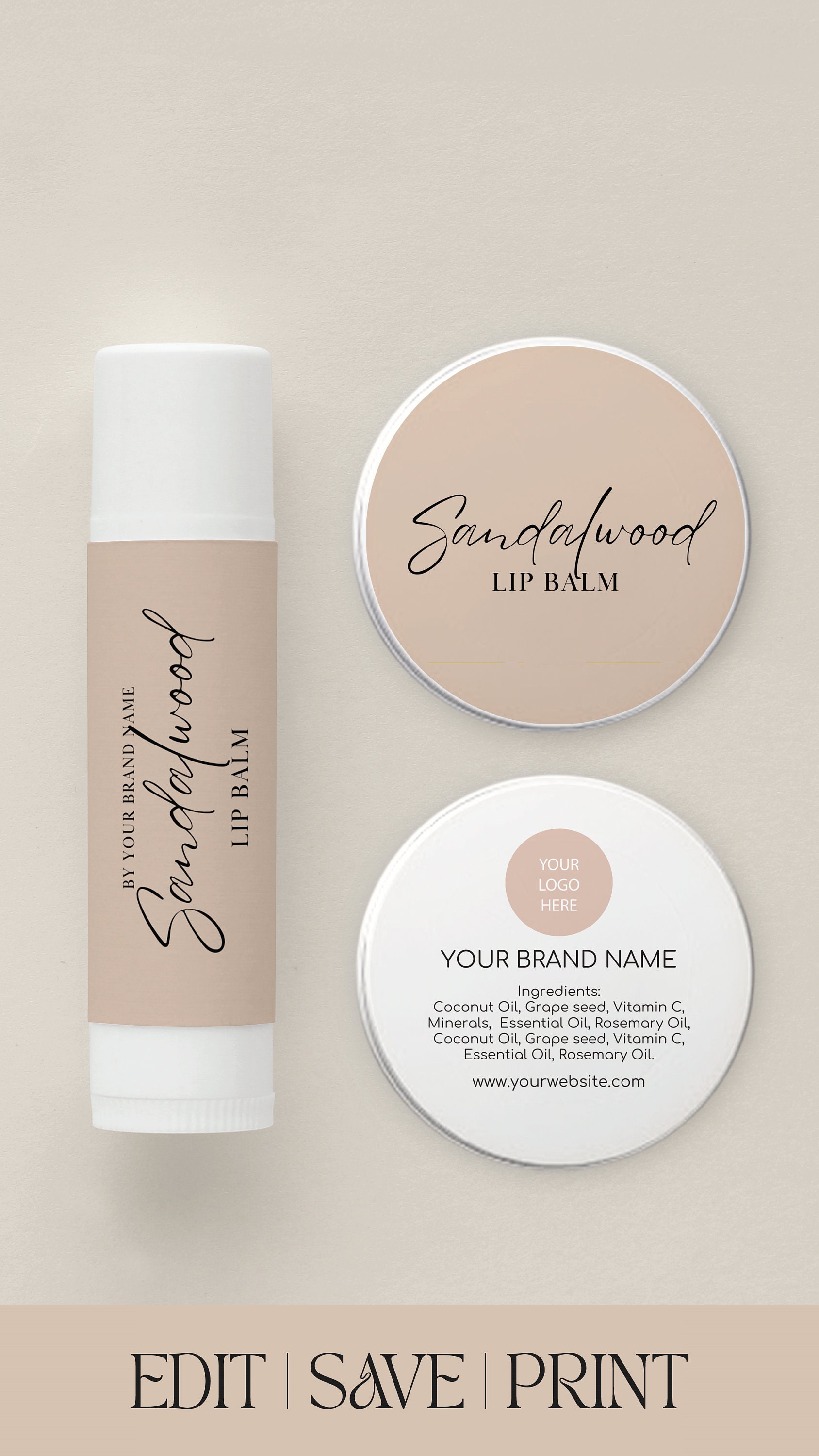 Editable Lip Balm Label Template Canva Lip Balm Label DIY Lipstick ...