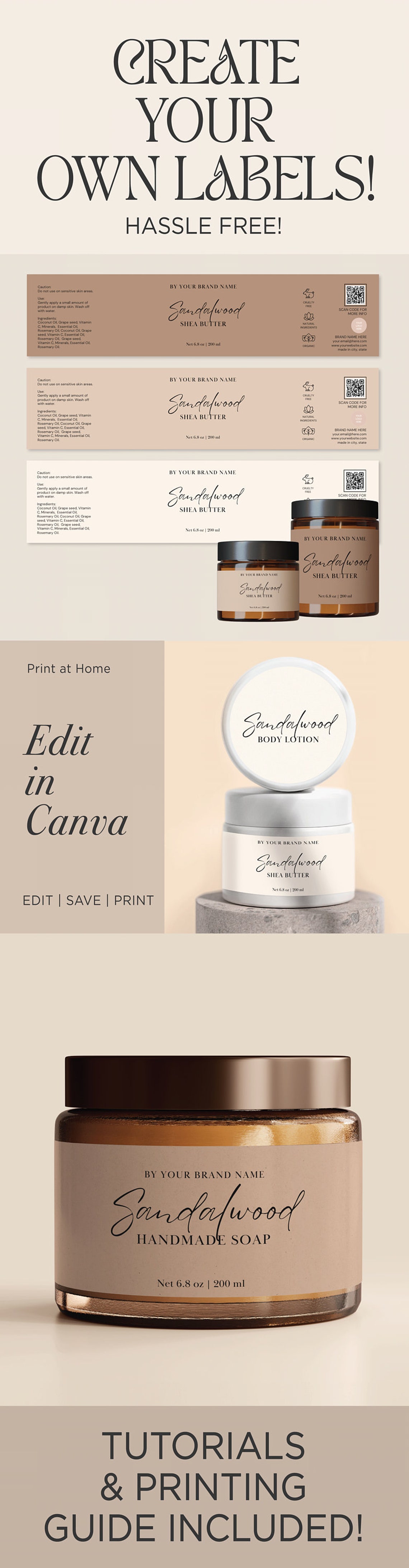 Custom Jar Label Printing Custom 2oz Jar Label Body Butter Jar Label ...