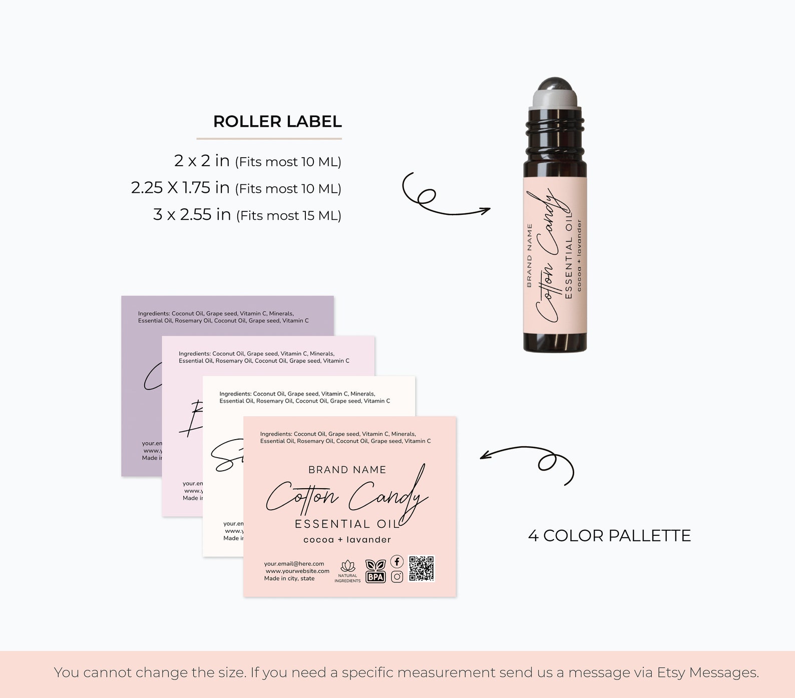 Roller Label Template Roller Bottle Label 10ml Roller Label Editable ...