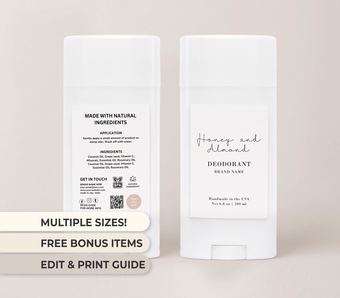 Minimalistic Deodorant Label Homemade Deodorant Label Design Deodorant ...