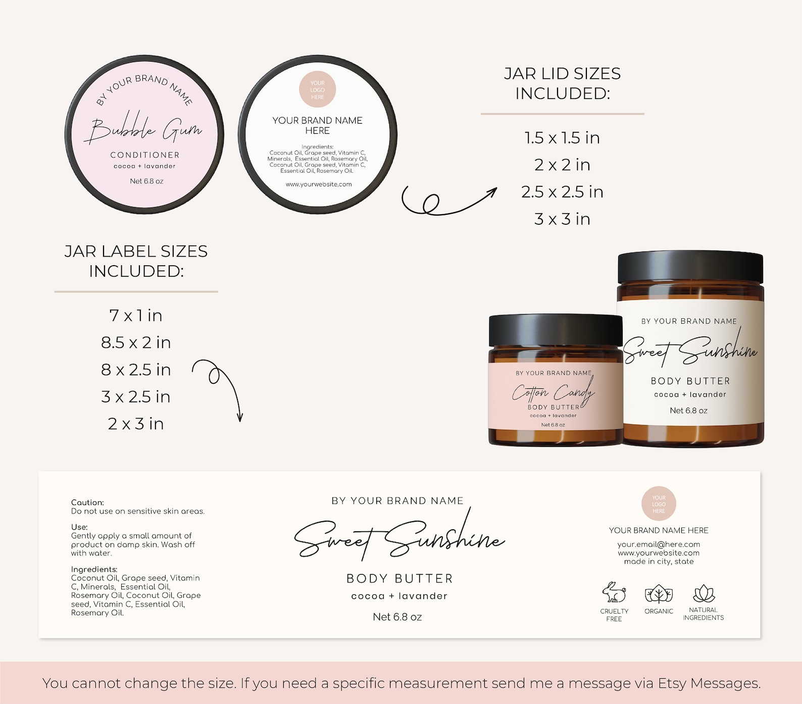Stylish Cosmetic Product Label Template Canva Product Label - Etsy Canada